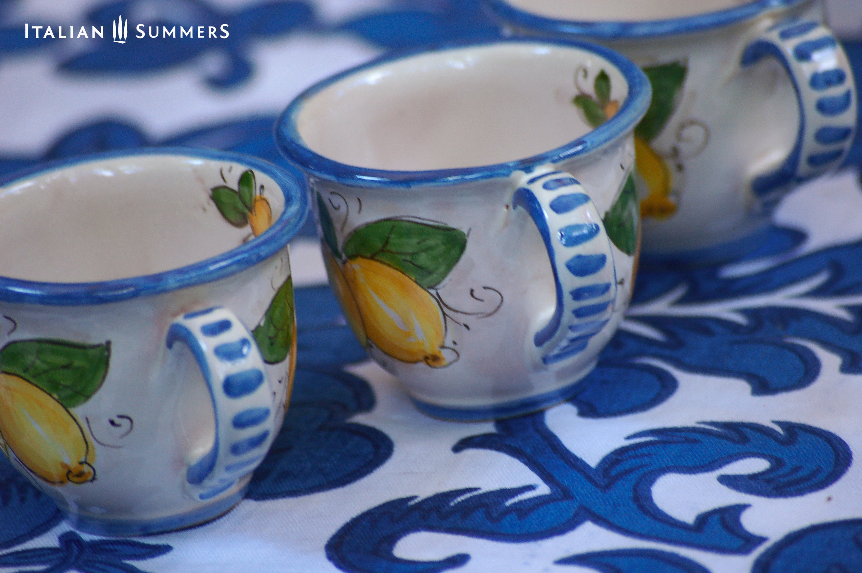Italian Espresso Set with Amalfi Coast lemons La VITA e' piu BELLA con ...